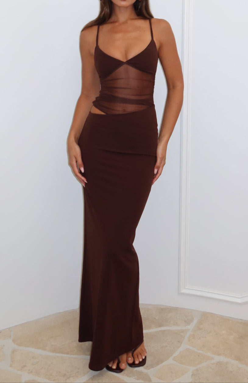 Guadalupe Maxi Dress Chocolate – Classylooker
