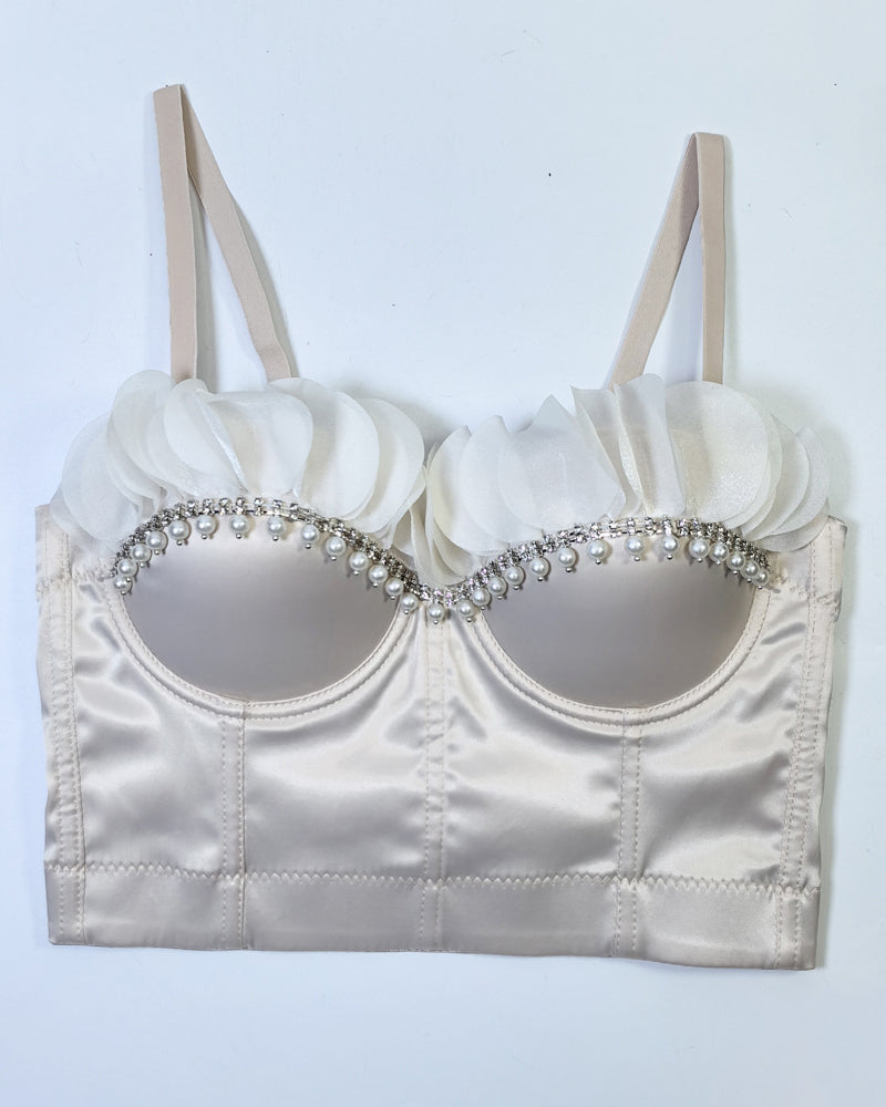 Lace Bright Diamond Beaded Fishbone Tube Top – Classylooker