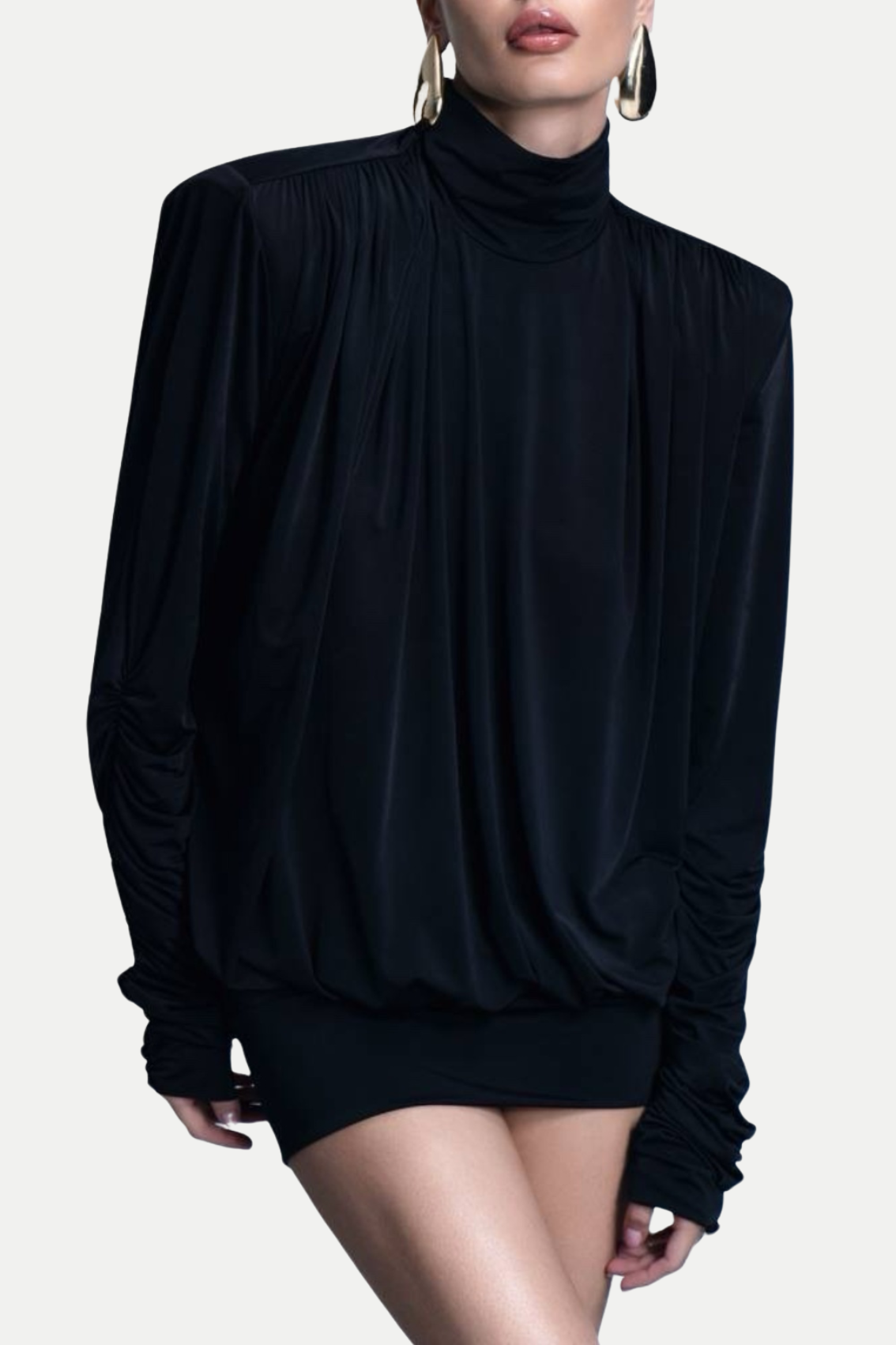Alestair Backless Ruched Mini Dress - Black – Classylooker