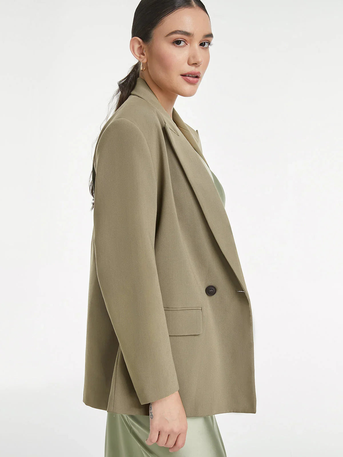 Double Breasted Peak Lapel Blazer – Classylooker