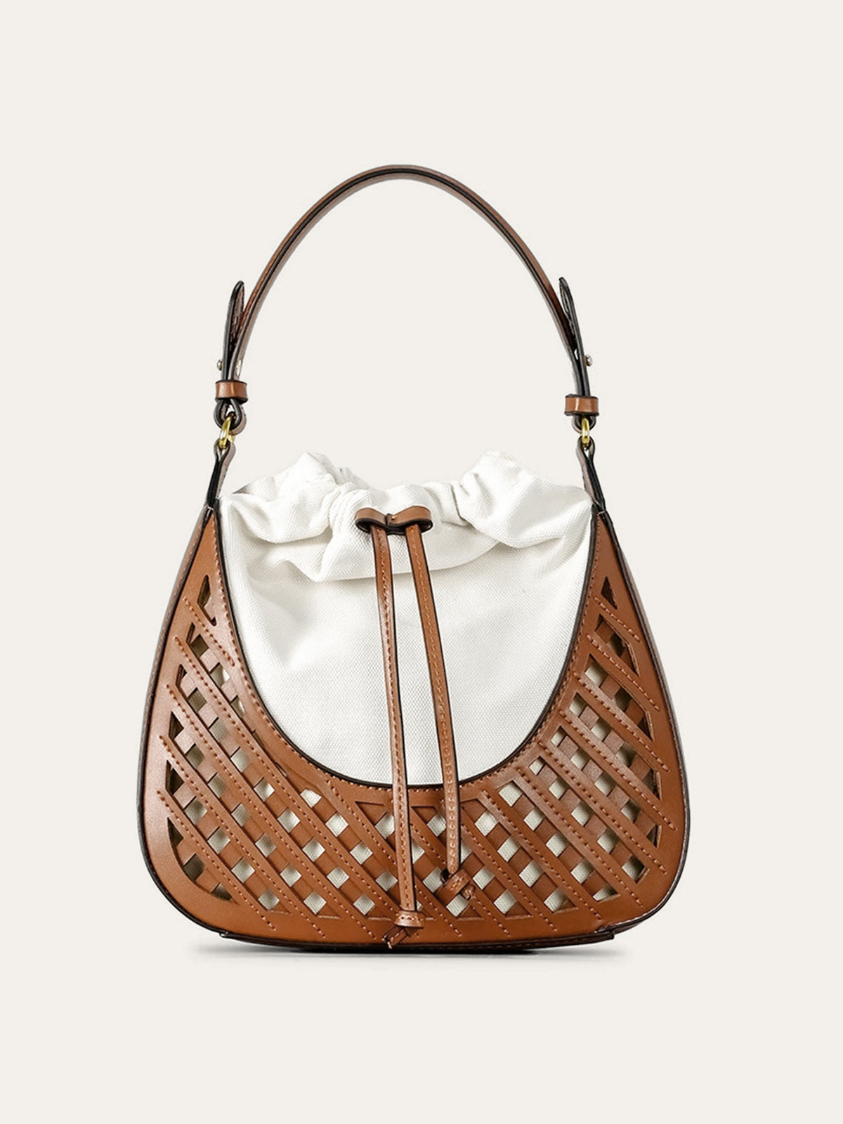Woven Leather Drawstring Bag – Classylooker