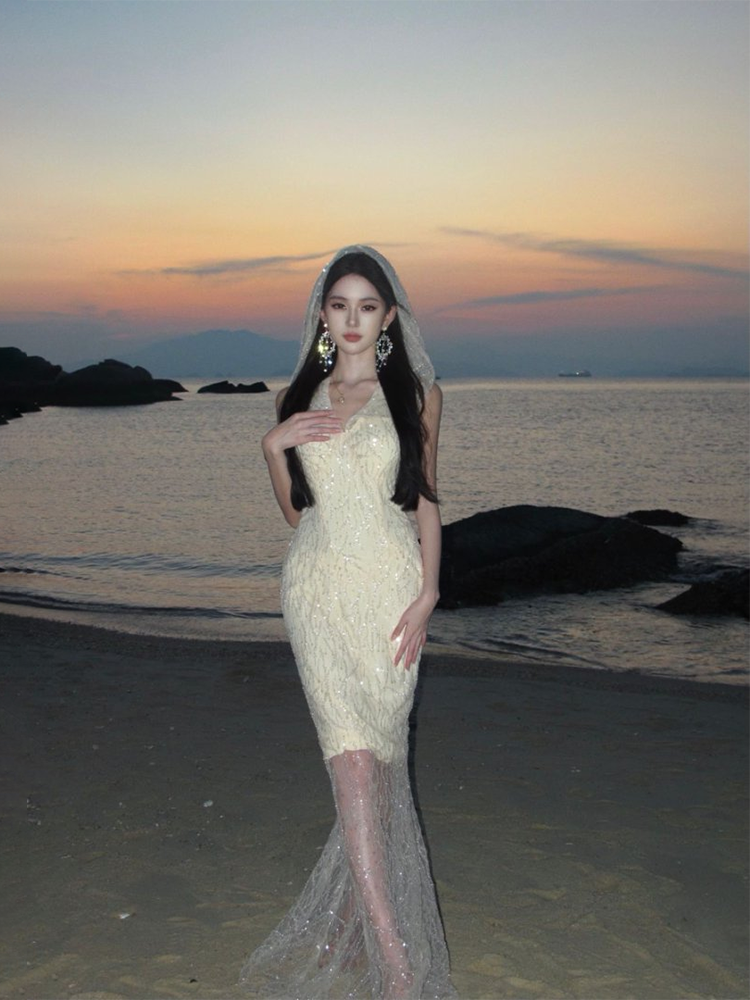 Edgy Desert Aesthetic Sequin Dress Unique Birthday & Beach Outfit ...