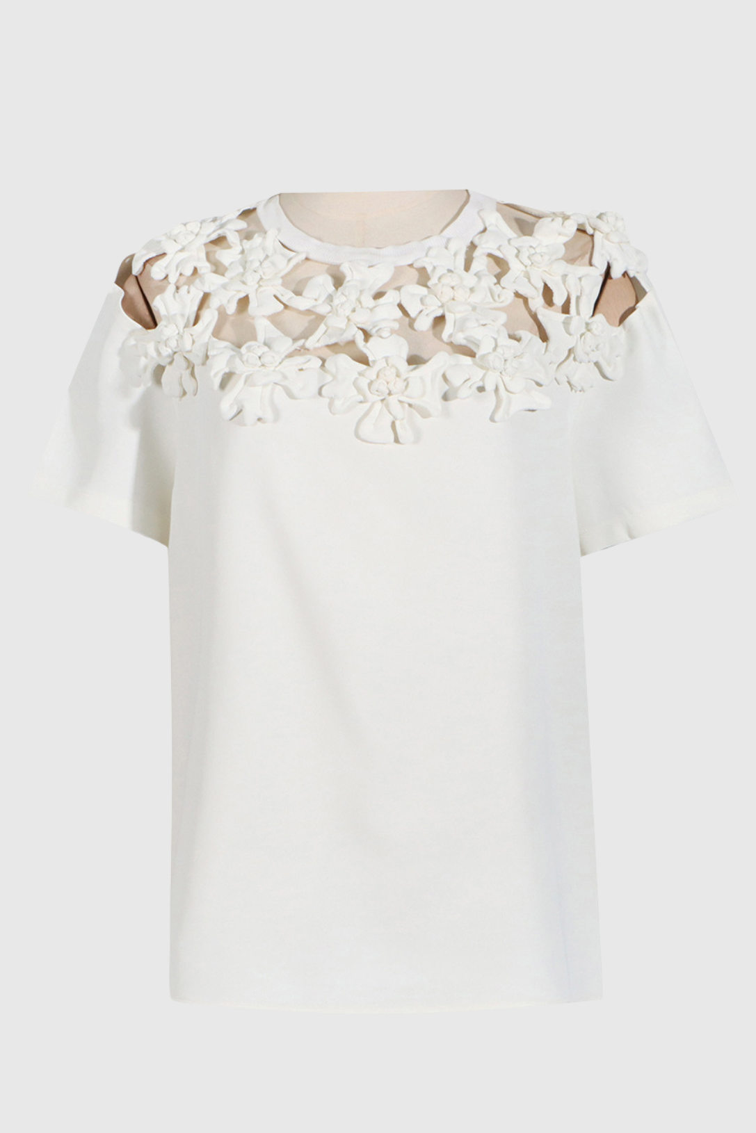 Juliete Floral Hollow See Through T-shirt – Classylooker