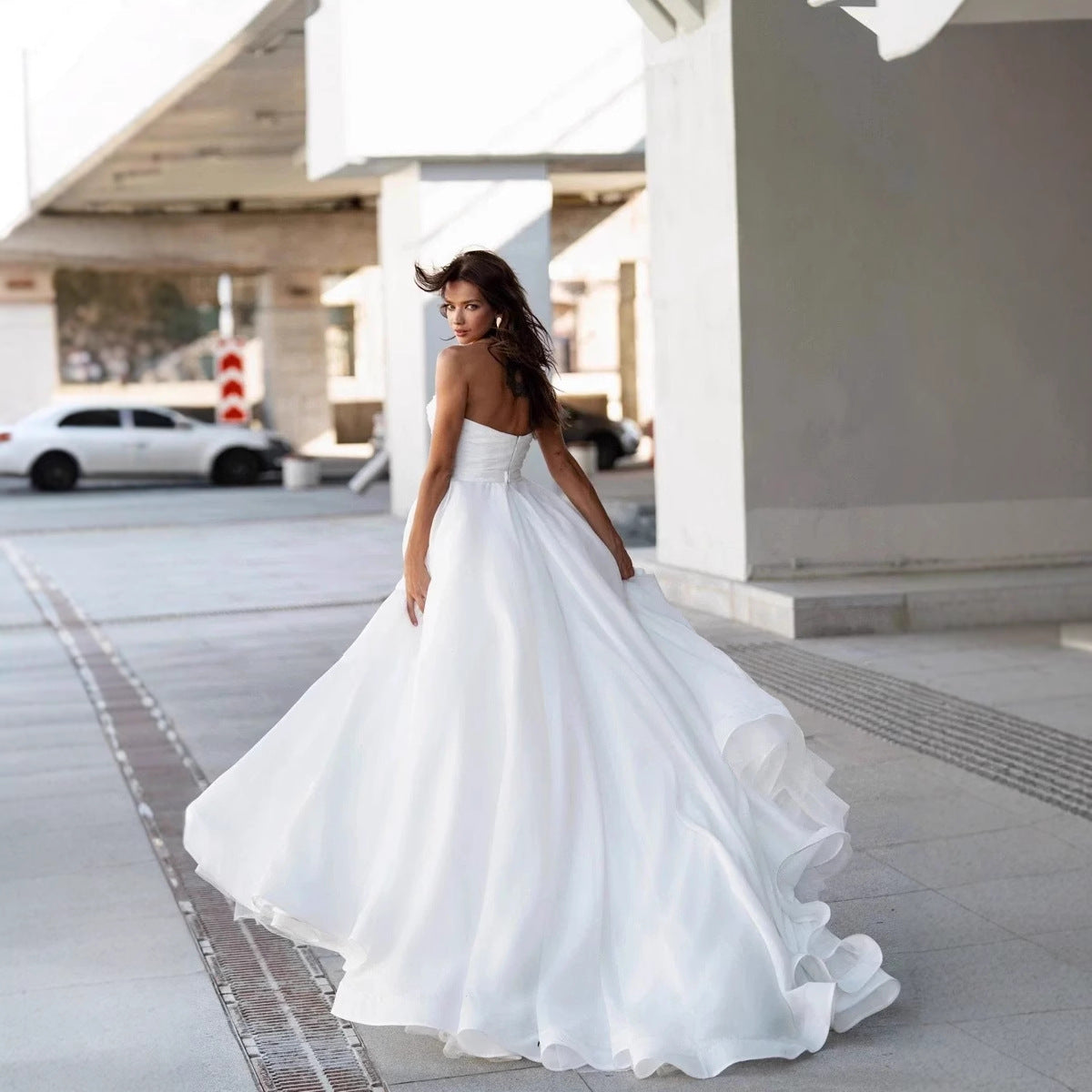 Strapless Sweet Lace Long Train Wedding Dress – Classylooker