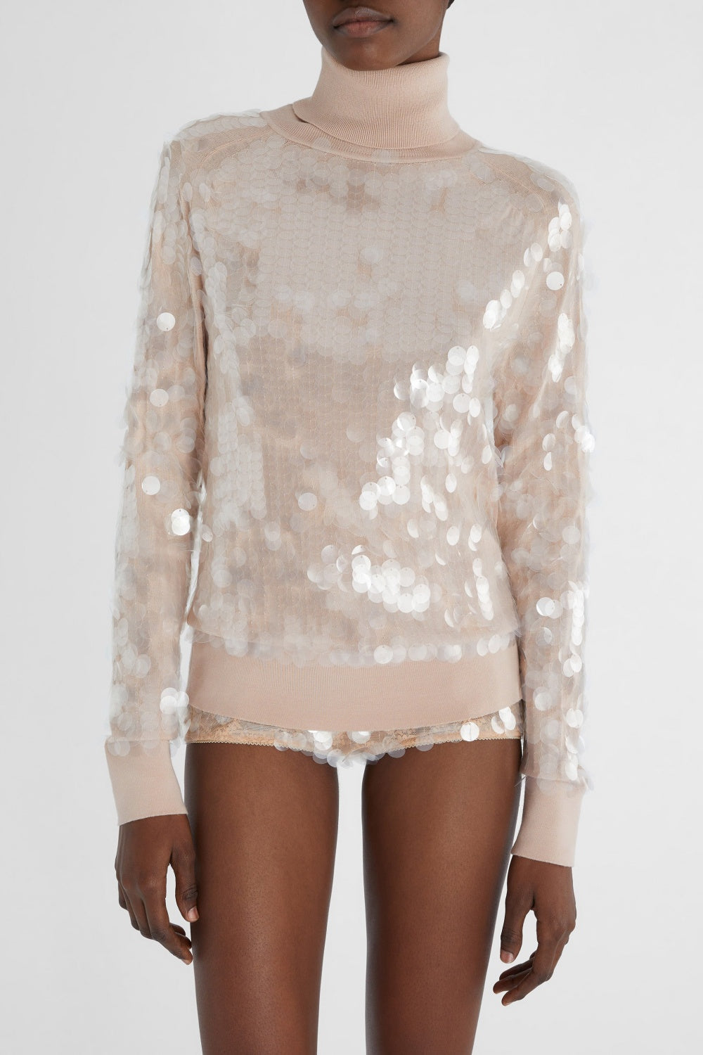 Odetia Sequin Turtleneck Knit Sweater – Classylooker