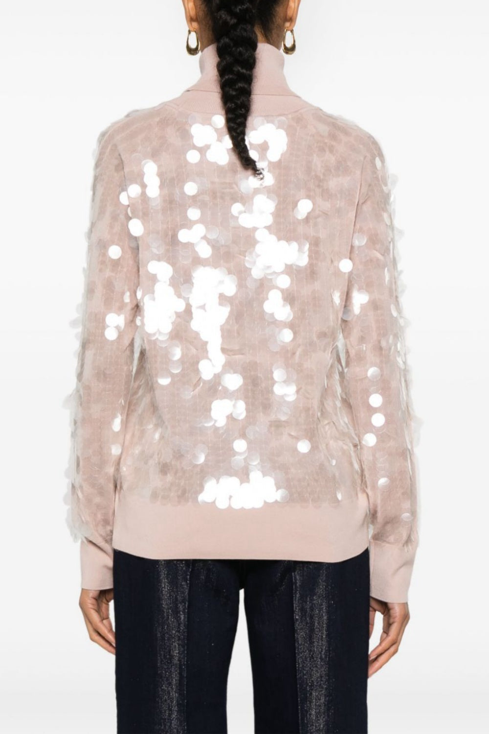 Odetia Sequin Turtleneck Knit Sweater – Classylooker